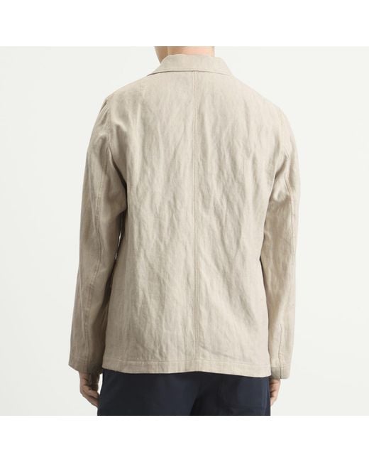 Dries Van Noten Herringbone Cotton Linen Chore Jacket in Natural for ...
