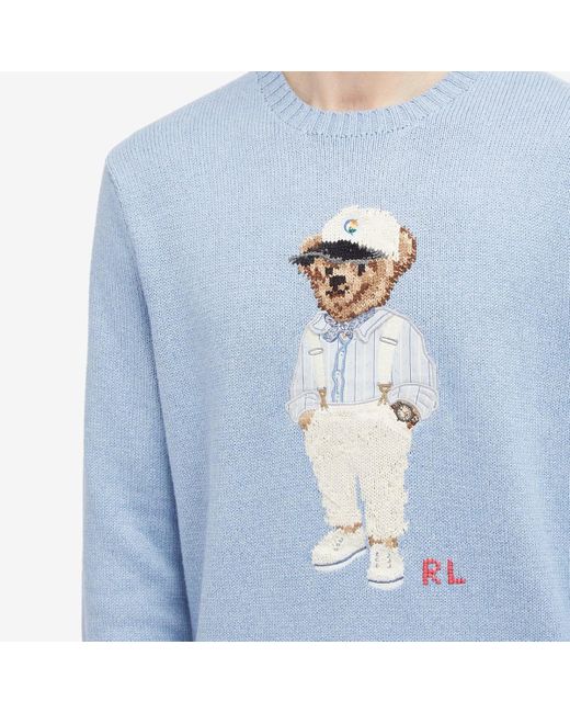 Polo Ralph Lauren Hemingway Bear Crew Neck Jumper in Blue for Men | Lyst