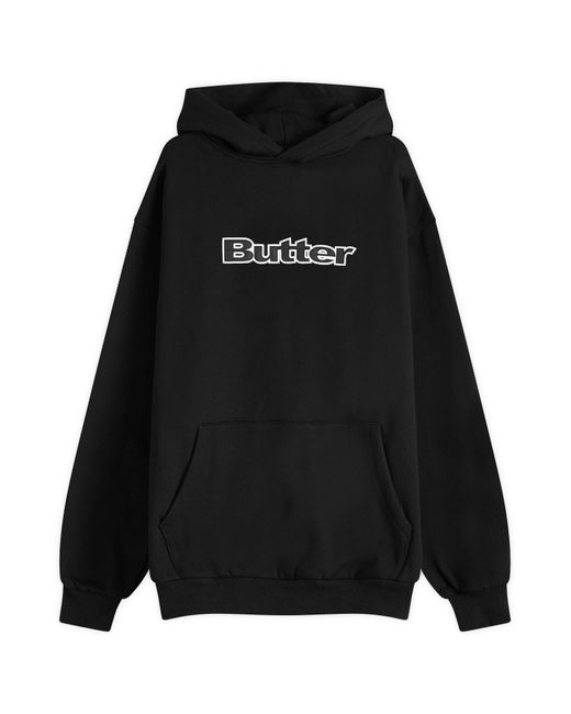 Butter Goods Satin Logo Applique Hoodie in Black for Men | Lyst