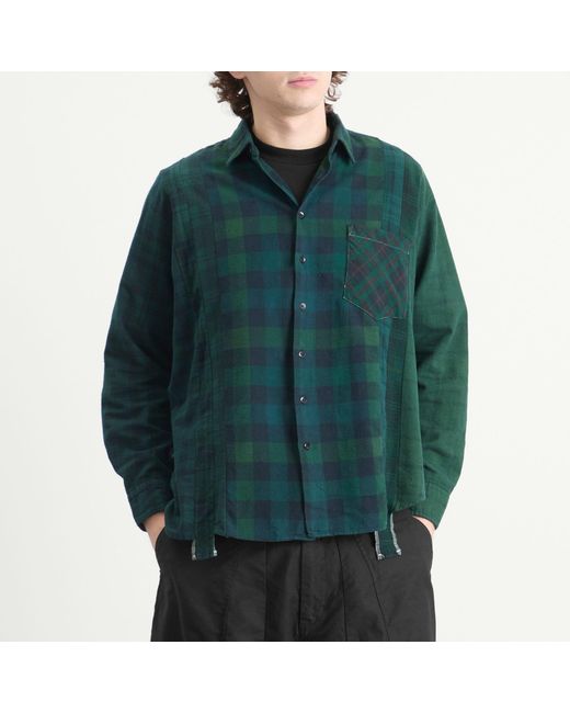 Needles 7 Cuts Over Dyed Flannel Shirt in Green for Men | Lyst UK