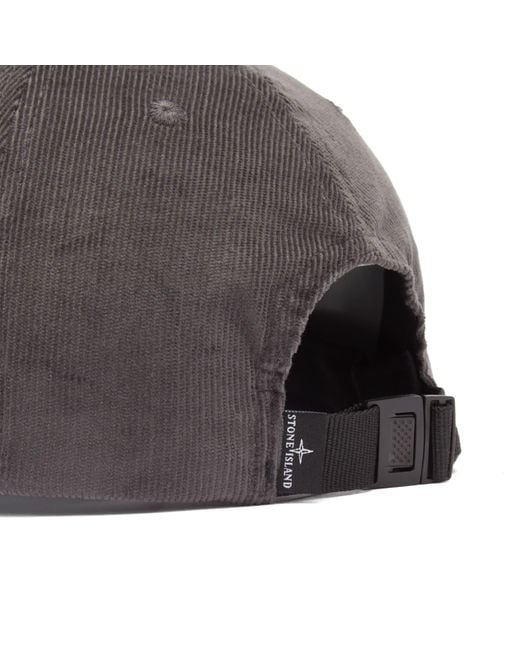 Stone Island Micro Corduroy Cap in Gray for Men | Lyst