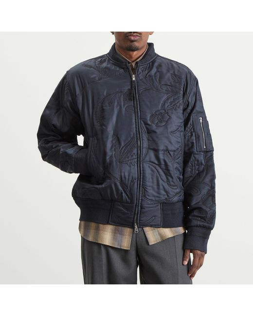 Kardo Max Embroidered Bomber Jacket in Blue for Men | Lyst UK