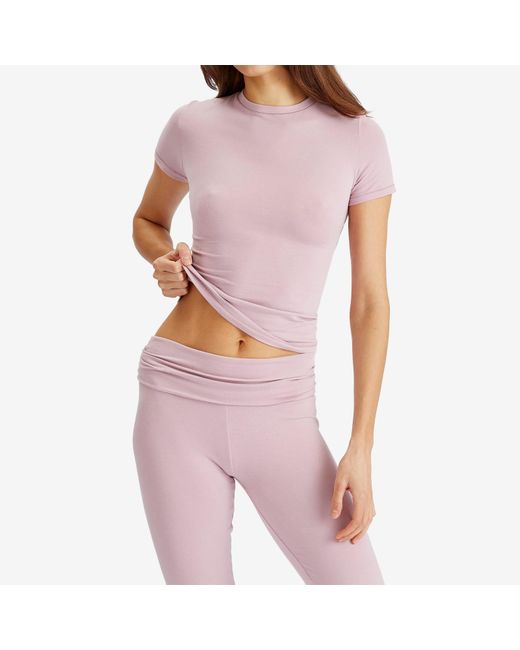 Skims Cotton Jersey T-Shirt in Pink | Lyst Canada