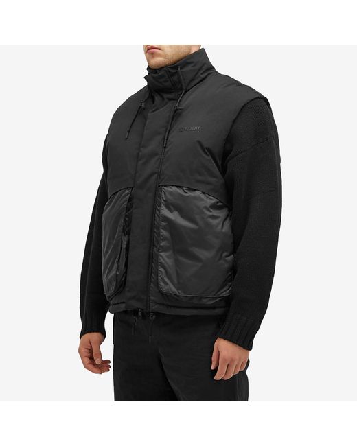 Represent Layered Puffer Down Gilet Vest in Black for Men | Lyst