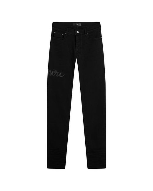 Amiri Script Logo Jeans in Black for Men | Lyst