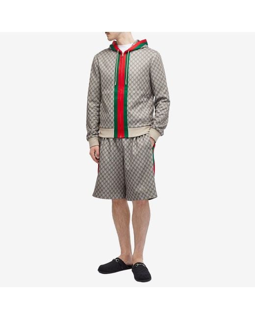 Gucci Gg Monogram Grg Zip Hoodie in Gray for Men | Lyst