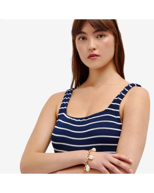 Hunza G Square Neck Swimsuit in Blue | Lyst Hunza G Square Neck Swimsuit in Blue | Lyst