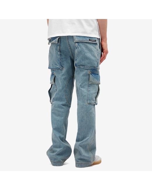 NAHMIAS Denim Logo Cargo Pants in Blue for Men | Lyst