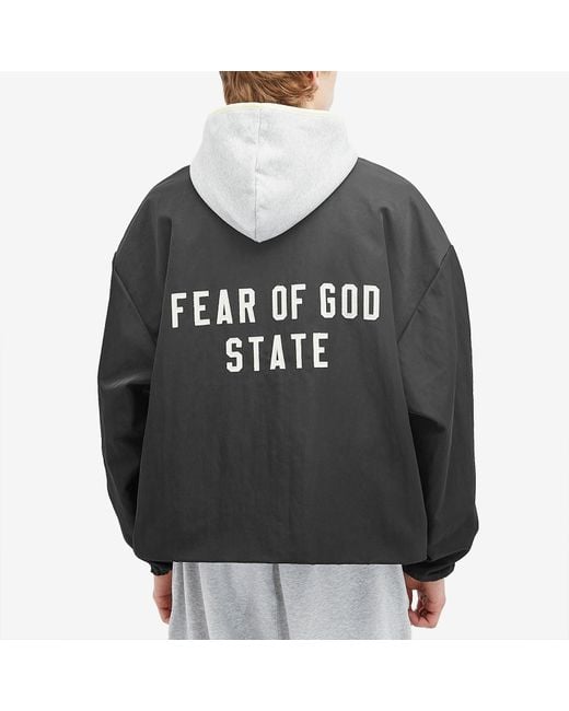 Fear Of God Textured Nylon Trucker Jacket in Black for Men | Lyst