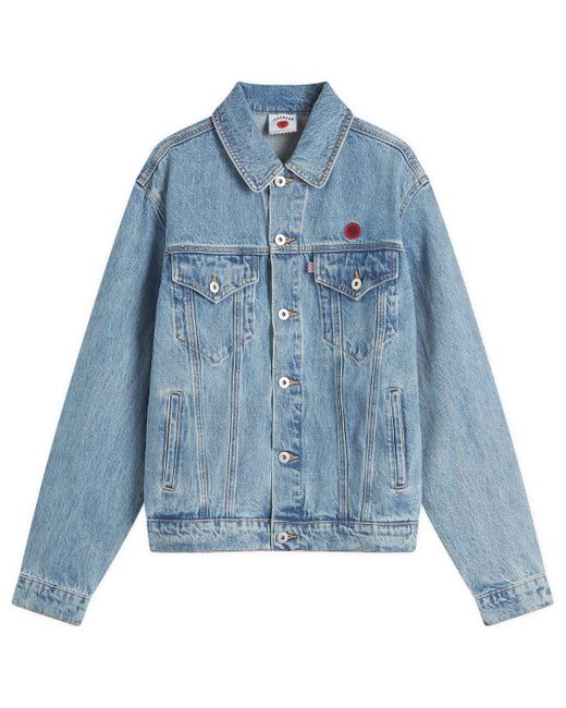 ICECREAM Check Lined Denim Trucker Jacket in Blue for Men | Lyst