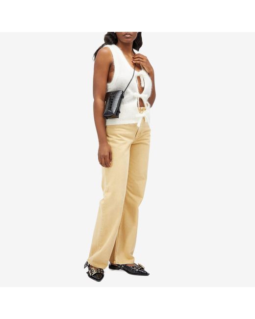 Ganni Bou Crossbody Patent Croco in Black | Lyst