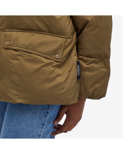 Closed Cropped Puffer Jacket in Green | Lyst