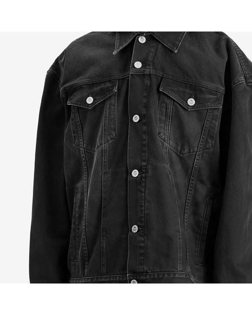 Vetements 3D Logo Hooded Denim Jacket in Black for Men | Lyst