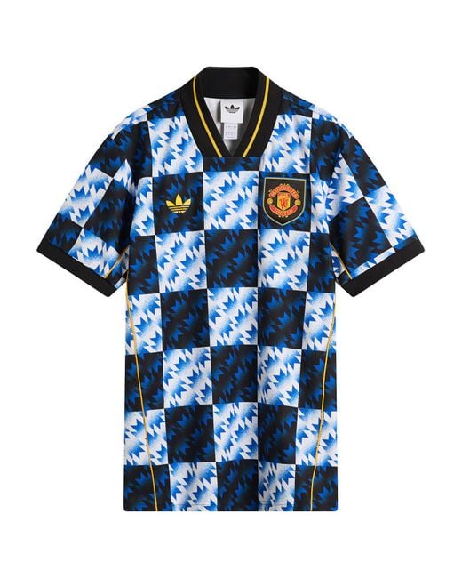 adidas Manchester United Lifestyler Jersey Top in Blue | Lyst UK