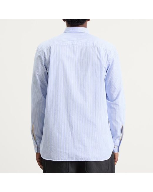 Universal Works Office Stripe Square Pocket Shirt in Blue for Men | Lyst