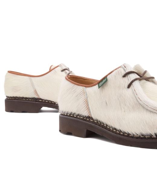 Paraboot Michael Cow Hair Leather Lace Up Derby Shoe in Brown | Lyst