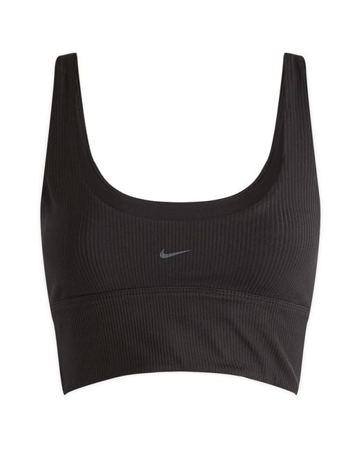 Nike Zenvy Wide Rib Bra in Black | Lyst