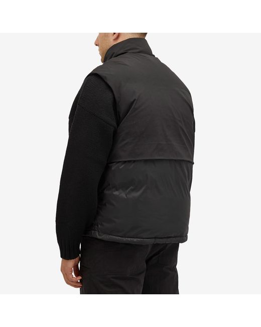Represent Layered Puffer Down Gilet Vest in Black for Men | Lyst
