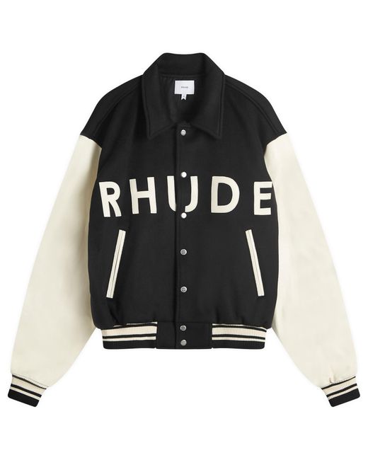 Rhude Collegiate Varsity Jacket in Black for Men | Lyst