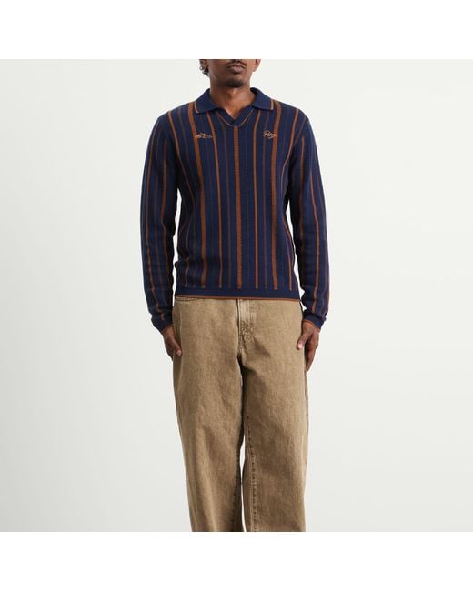 Percival Citation Knitted Football Shirt in Blue for Men | Lyst UK