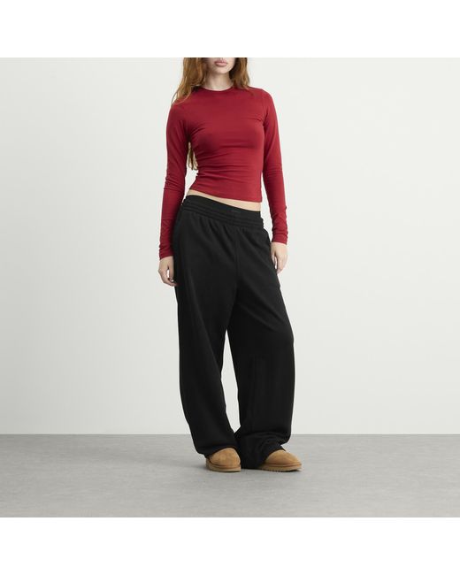 Skims Cotton Jersey Long Sleeve Top in Red | Lyst UK