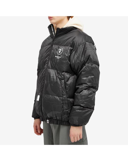 Aape By A Bathing Ape Aape Now Camo Down Jacket (Multi) in Black for ...
