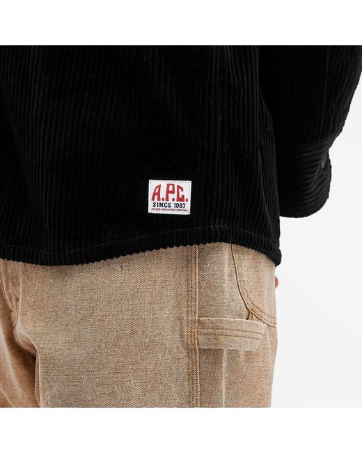 A.P.C. Boris Corduroy Overshirt in Black for Men | Lyst