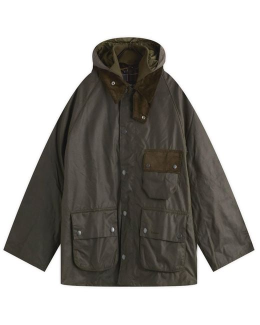 Barbour Heritage + Modified Solway Wax Jacket in Grey for Men | Lyst UK