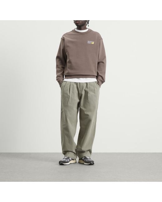 New Balance Athletics Premium Logo Crew in Brown for Men | Lyst UK