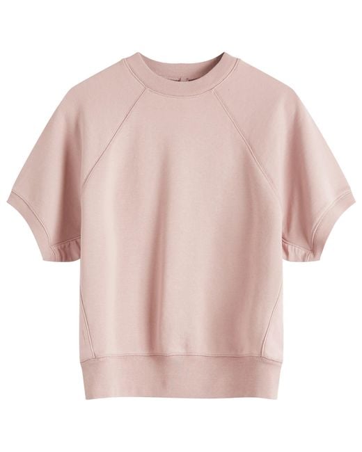 Skims Raglan Short Sleeve Sweatshirt in Pink | Lyst