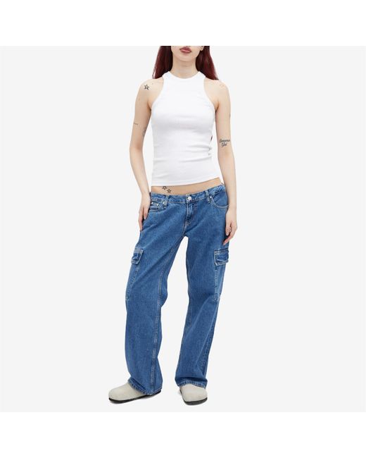Calvin Klein Extreme Low Rise Baggy Cargo in Blue | Lyst