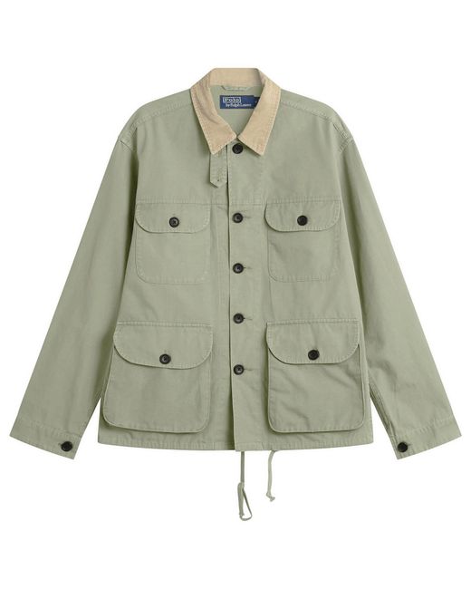 Polo Ralph Lauren Field Shirt Jacket in Green for Men | Lyst UK