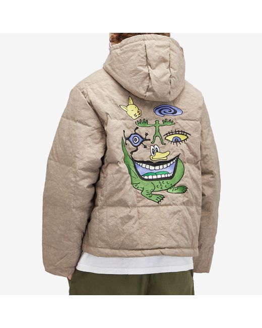 Brain Dead Dimension Puffer Jacket in Brown for Men | Lyst