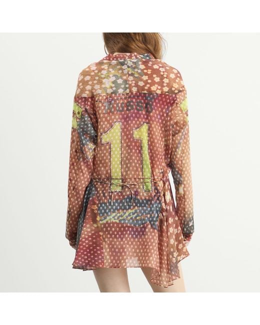 PAOLINA RUSSO Long Sleeve Short Dress in Red | Lyst UK