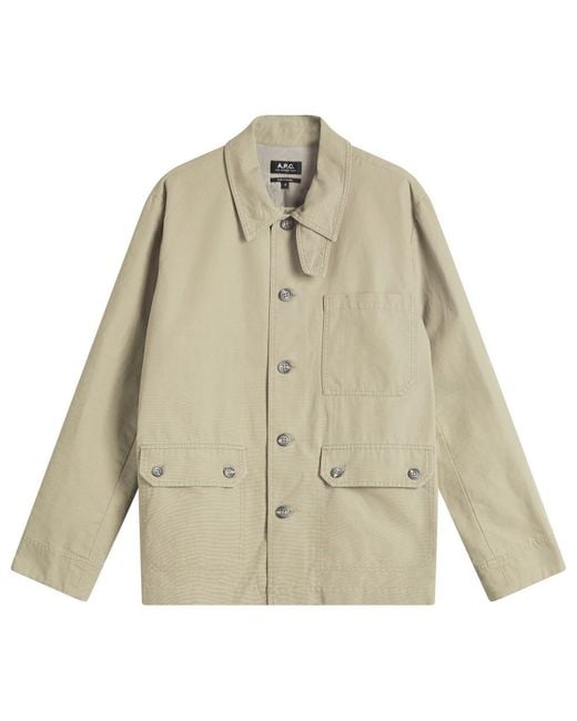 A.P.C. Piet Canvas Work Jacket in Natural for Men | Lyst