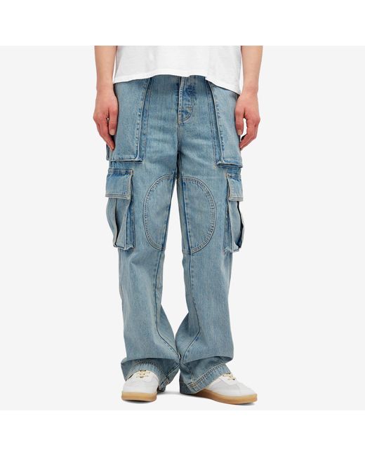 NAHMIAS Denim Logo Cargo Pants in Blue for Men | Lyst