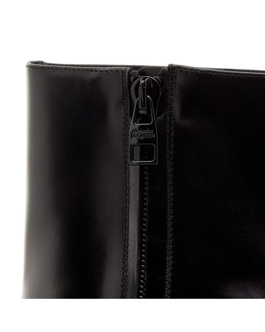 Alexander McQueen Metal Toe Cap Ankle Boot in Black | Lyst