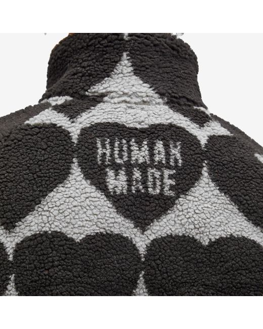 Human Made Heart Fleece Jacket in Black for Men | Lyst UK