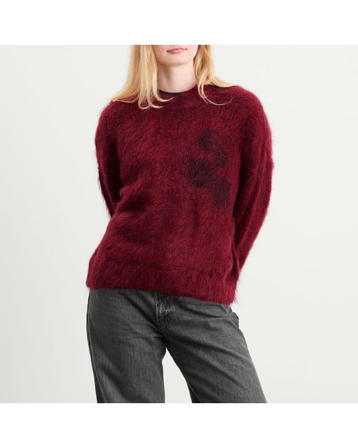 Isabel Marant Mirella Fluffy Logo Knit in Red | Lyst UK