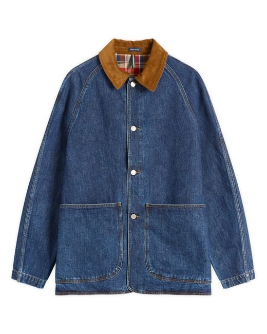 Drake's Three Pocked Denim Chore Jacket in Blue for Men | Lyst UK