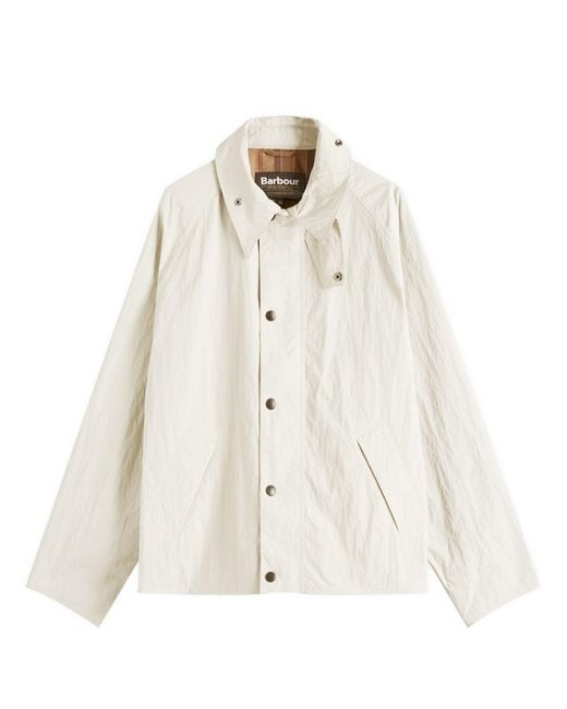 Barbour Transport Lightweight Showerproof Jacket in White for Men | Lyst UK