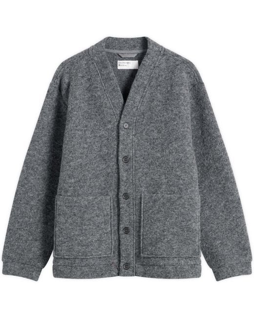 Universal Works Wool Fleece Advance Cardigan in Grey for Men | Lyst UK