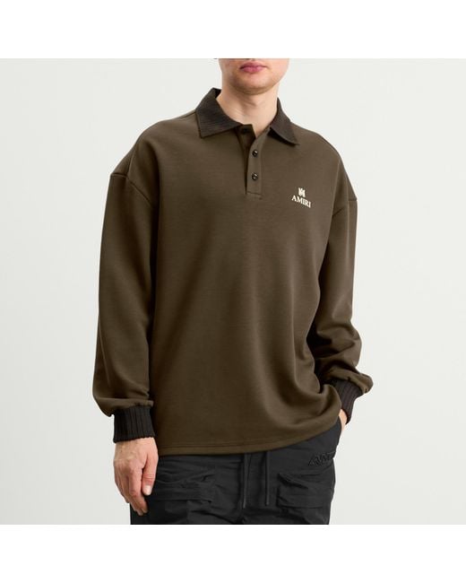 Amiri Ma Oversized Long Sleeve Polo in Green for Men | Lyst UK