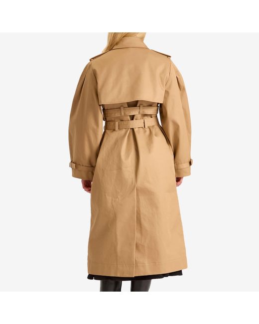 Ganni Bonded Trench Coat in Natural | Lyst