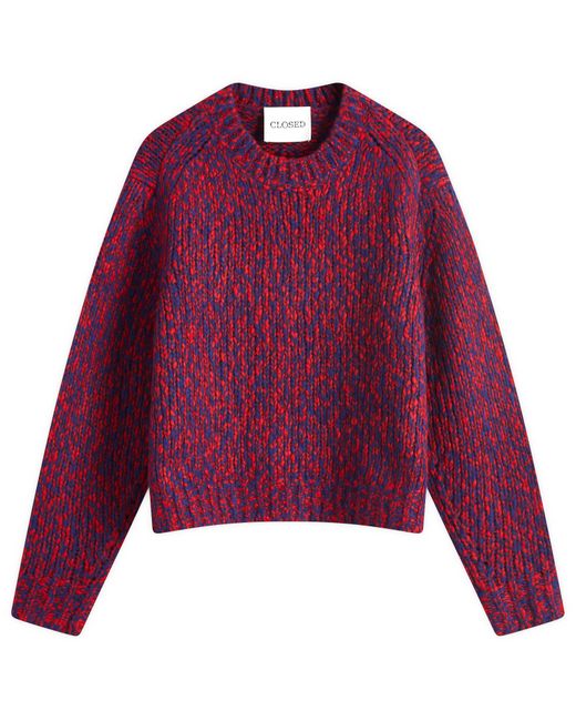 Closed Cropped Crew Neck in Purple | Lyst