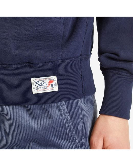 Polo Ralph Lauren Prl Run Club Half Zip Sweatshirt in Blue for Men | Lyst