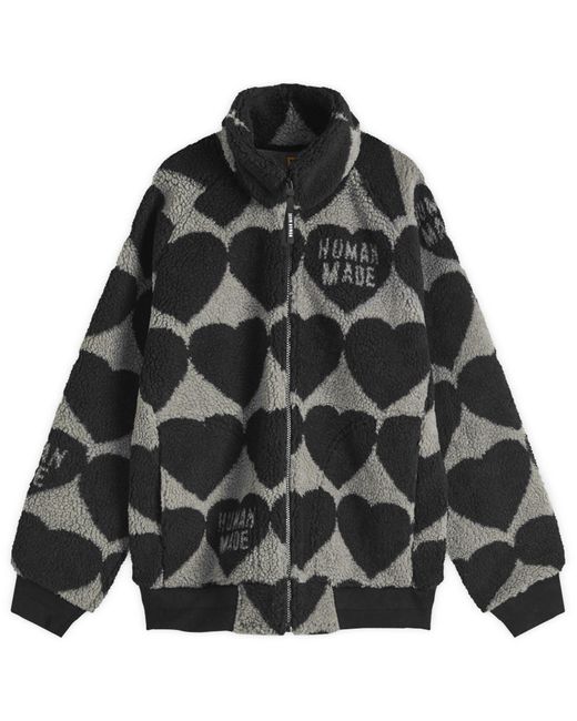Human Made Heart Fleece Jacket in Black for Men | Lyst UK