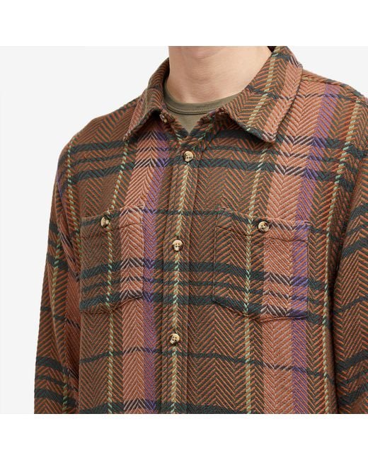 Corridor NYC Acid Plaid Cotton Totem Shirt in Brown for Men | Lyst