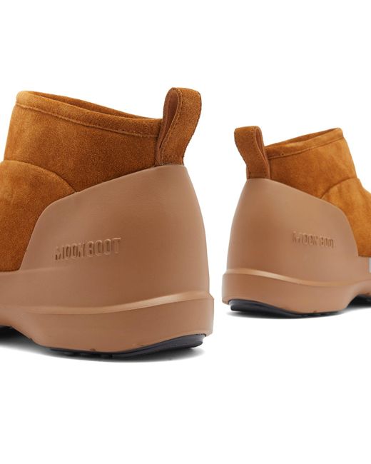 Moon Boot Luna Suede Low Boot in Brown | Lyst