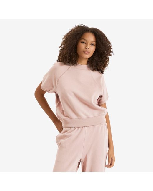 Skims Raglan Short Sleeve Sweatshirt in Pink | Lyst